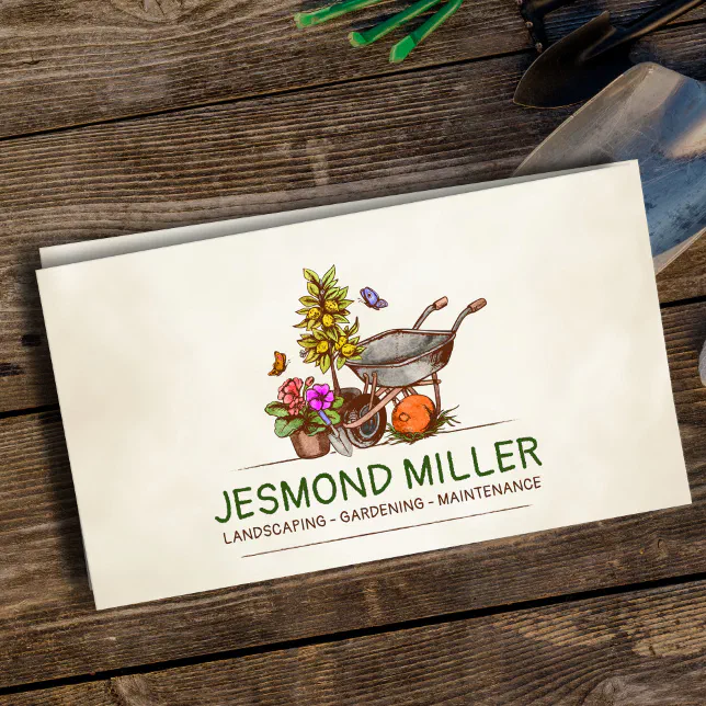Vintage Retro Gardening Services Business Card | Zazzle