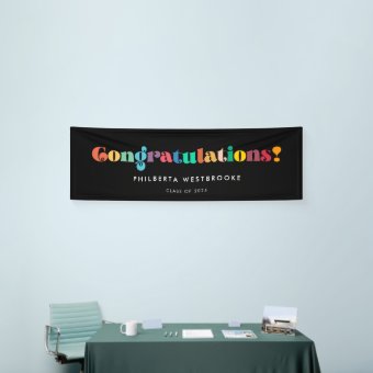 Vintage retro Graduation party Congratulations Banner | Zazzle