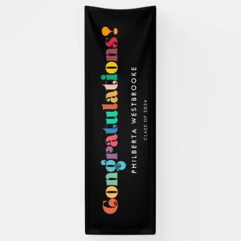 Vintage retro Graduation party Congratulations Banner | Zazzle