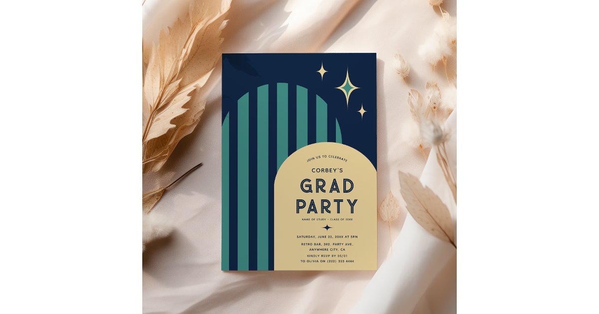 Vintage Retro Graduation Party Invitation | Zazzle