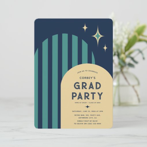 Vintage Retro Graduation Party Invitation | Zazzle