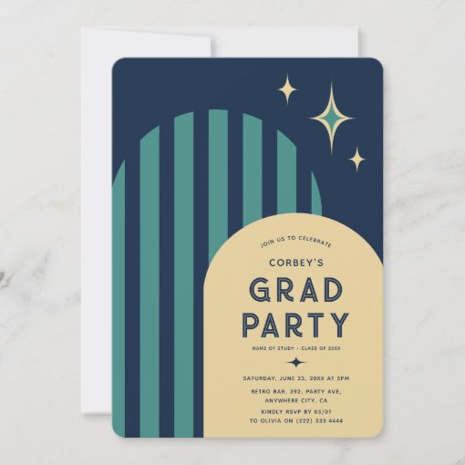 Vintage Retro Graduation Party Invitation | Zazzle