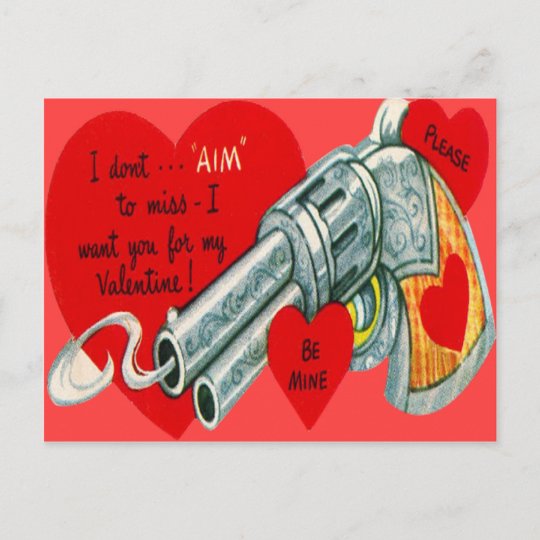 Vintage Retro Gun Valentine Card | Zazzle.com