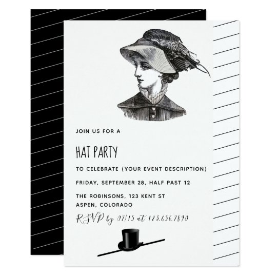 Vintage Retro Hat Party Invitation | Zazzle.com