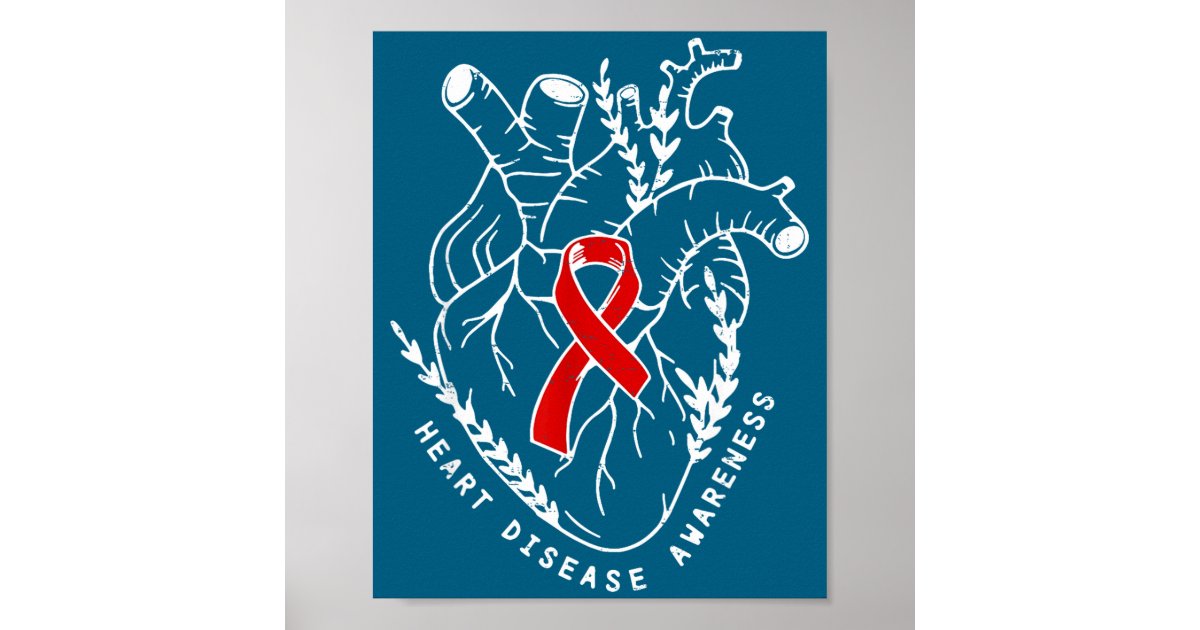Vintage Retro Heart Disease Awareness Funny Poster | Zazzle
