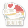 Vintage Retro I Love Motor Boating Funny Boater Sticker | Zazzle