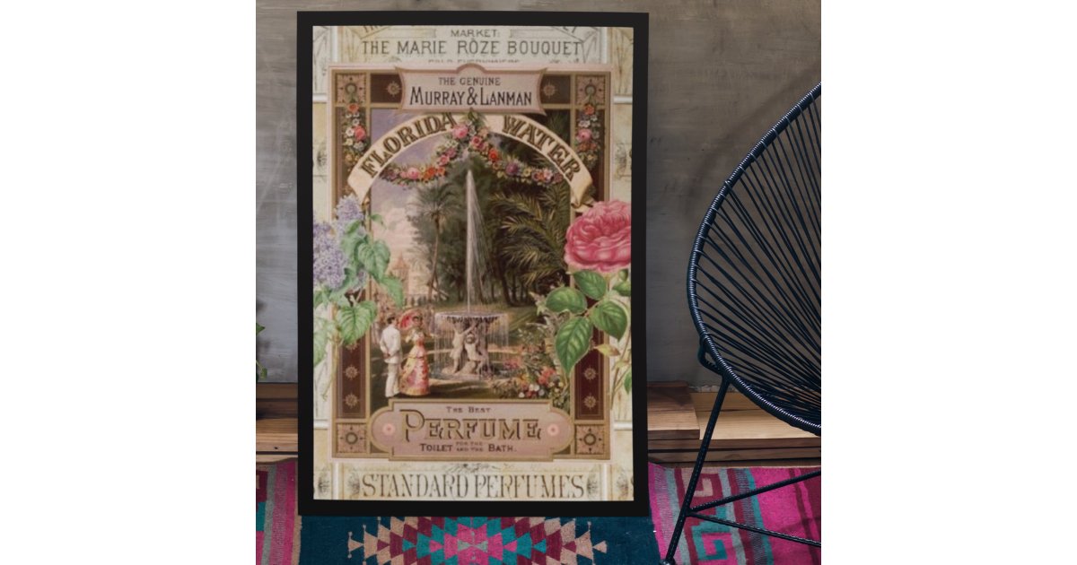 Vintage Retro Lilac Rose Perfume Soap Poster | Zazzle