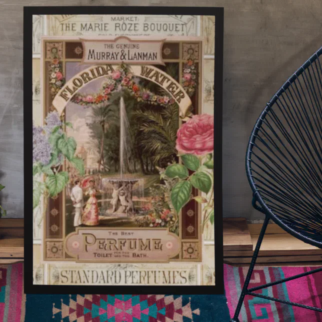 Vintage Retro Lilac Rose Perfume Soap Poster | Zazzle