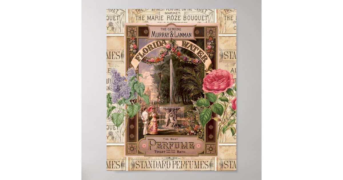 Vintage Retro Lilac Rose Perfume Soap Poster | Zazzle.com