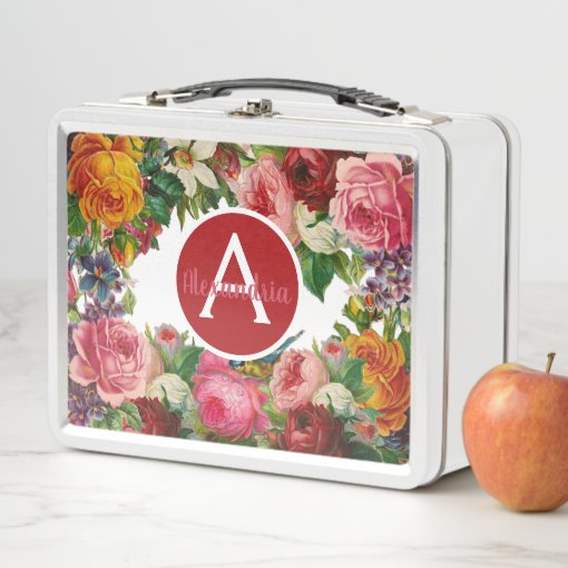 Vintage Retro Lunch Boxes - Antique Rose Lunch Box | Zazzle