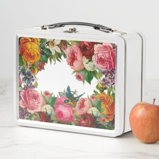 Vintage Retro Lunch Boxes - Antique Rose Lunch Box | Zazzle