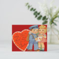 Vintage Retro Mailman Mailing Valentine Card | Zazzle