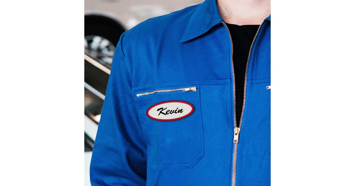 Vintage Retro Mechanic Name Template Patch | Zazzle