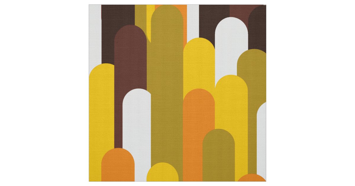 vintage retro mod color scheme pattern2 fabric | Zazzle
