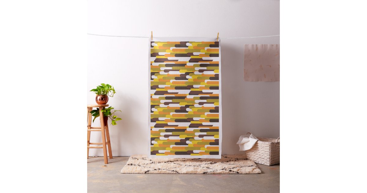 vintage retro mod color scheme pattern2 fabric | Zazzle