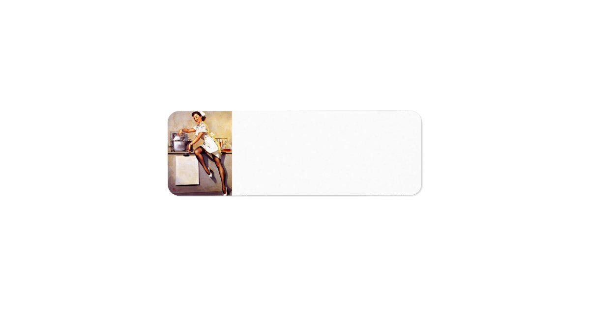 Vintage Retro Nurse Pin Up Girl Label | Zazzle