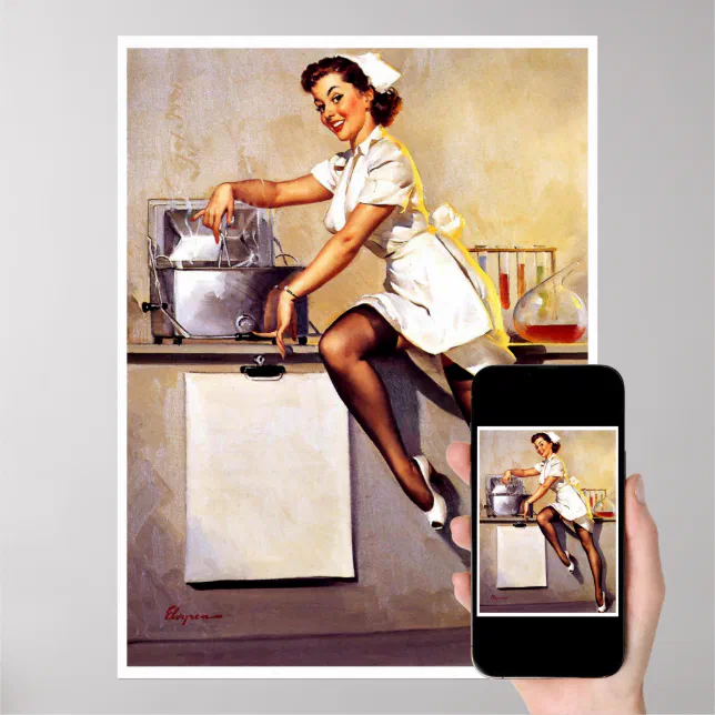 Vintage Retro Nurse Pin Up Girl Poster | Zazzle