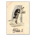 Vintage Retro Old Illustration 50s Rustic Wedding Table Number | Zazzle
