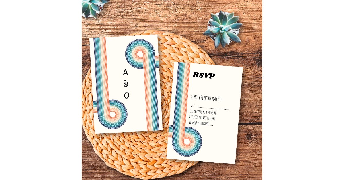 Vintage Retro Old Style 70s Wedding RSVP Card | Zazzle
