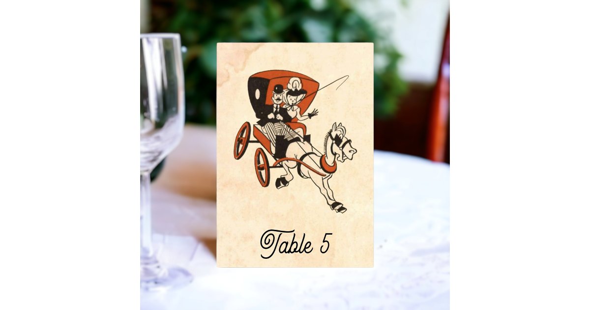 Vintage Retro Old Style Comic Book Rustic Wedding Table Number | Zazzle