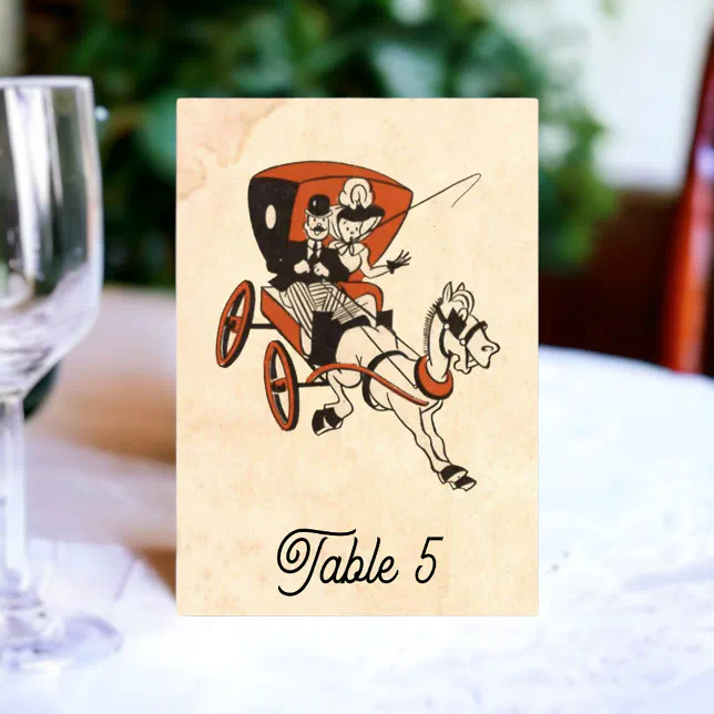 Vintage Retro Old Style Comic Book Rustic Wedding Table Number | Zazzle