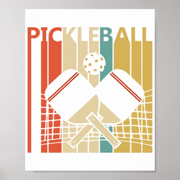 Vintage Retro Pickleball Poster | Zazzle