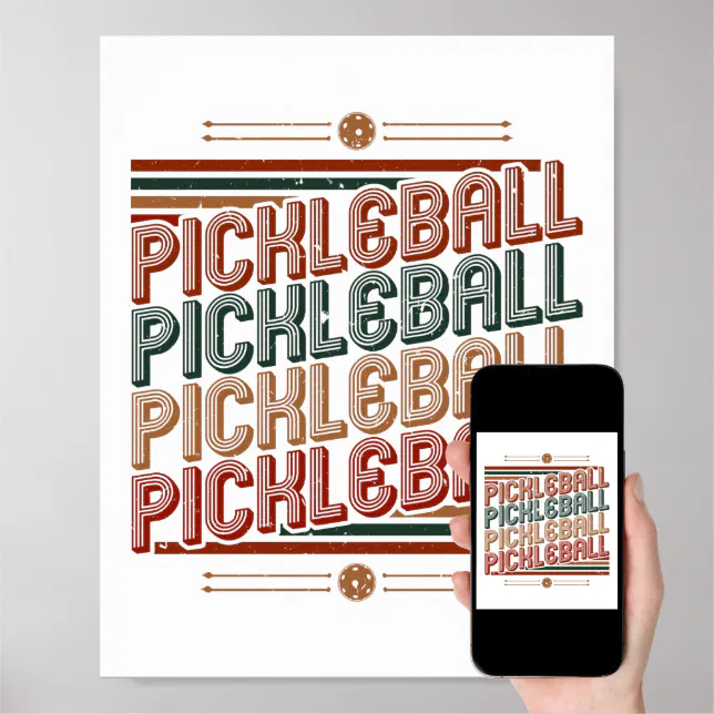 Vintage Retro Pickleball Poster | Zazzle