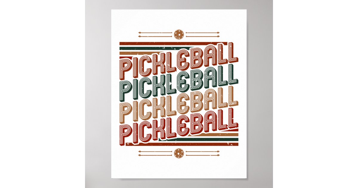 Vintage Retro Pickleball Poster | Zazzle