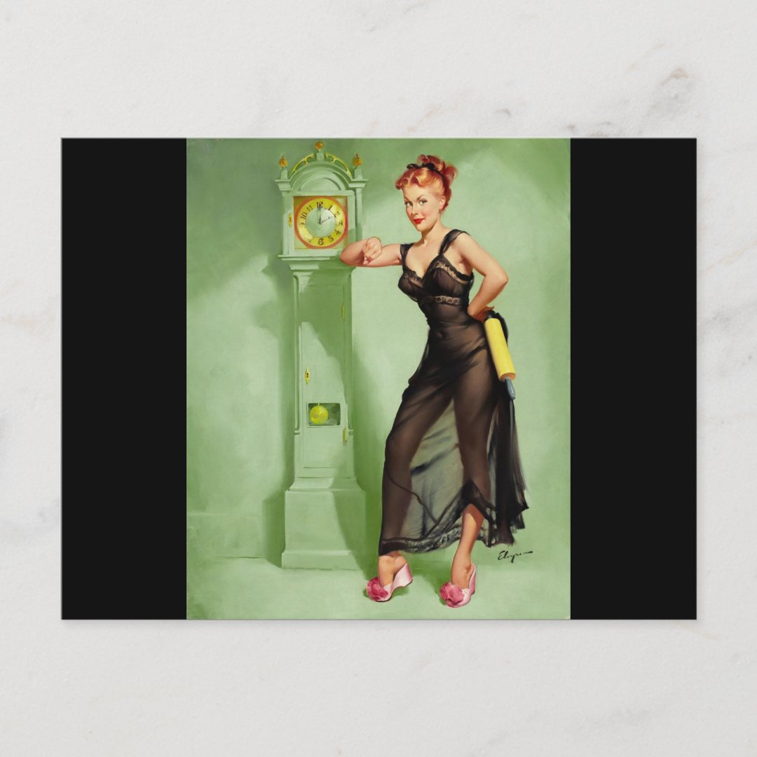 Vintage Retro Pin Up Girl Postcard | Zazzle