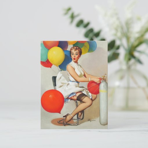 Vintage Retro Pin Up Girl Postcard | Zazzle