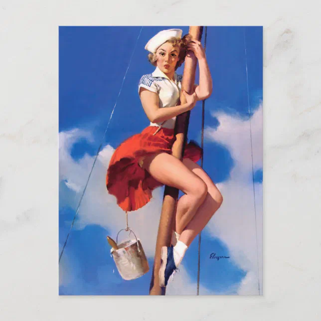 Vintage Retro Pin Up Girl Postcard Zazzle