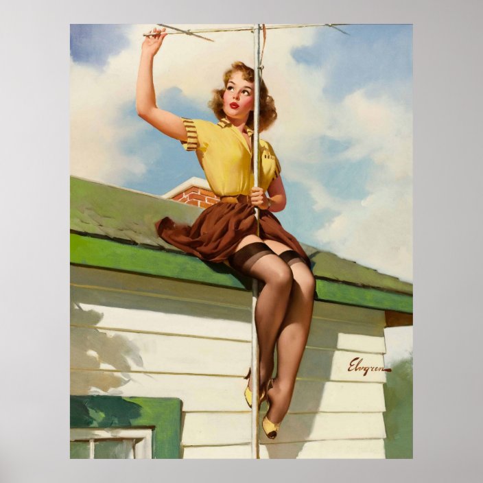 Vintage Retro Pin Up Girl Poster | Zazzle.com
