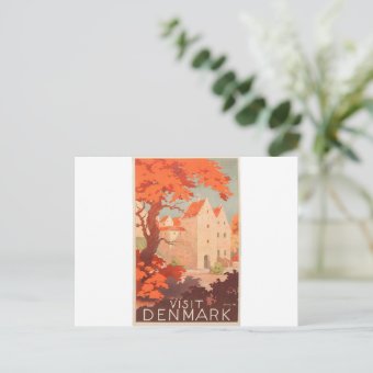 Vintage Retro Poster Visit Denmark Postcard | Zazzle