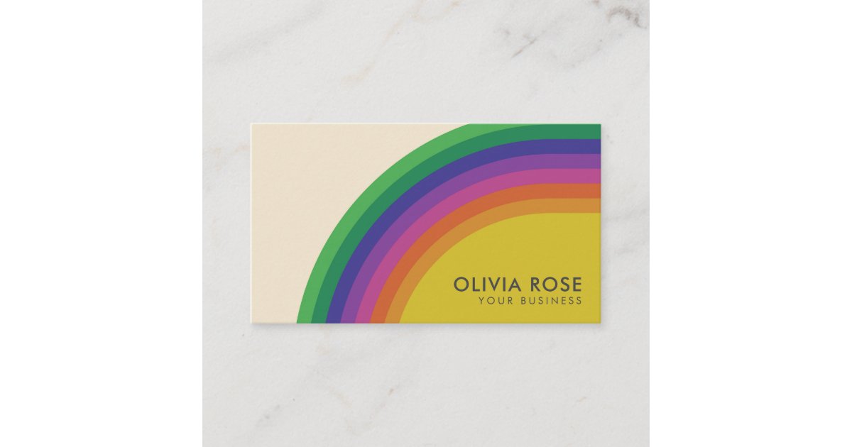 Vintage Retro Rainbow Business Card | Zazzle