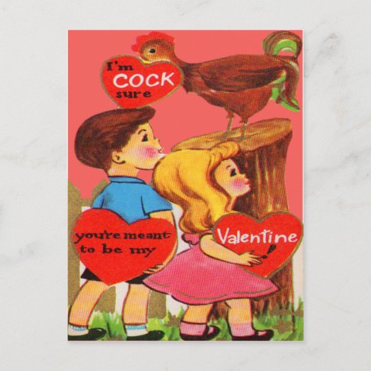 Vintage Retro Rooster Valentine Card | Zazzle.com