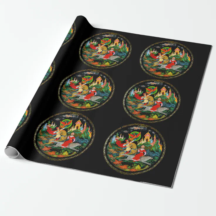 Vintage Retro Russian Fairy Tale Fantasy Colorful Wrapping Paper | Zazzle