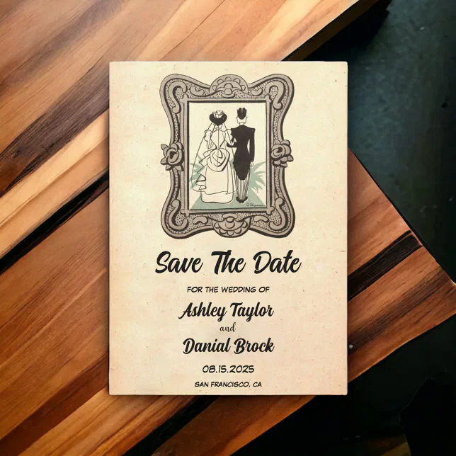 Vintage Retro Rustic 50s Old Wedding Save the Date Invitation | Zazzle
