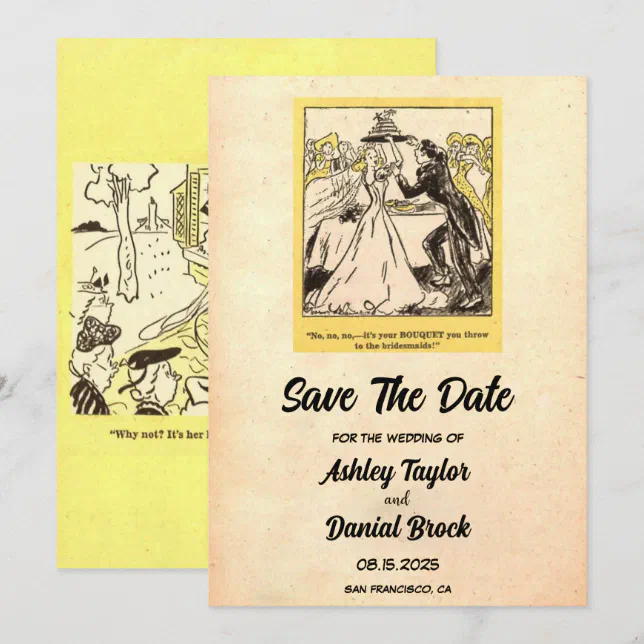 Vintage Retro Rustic Funny Wedding Save the Date Invitation | Zazzle