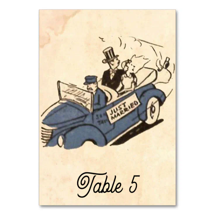 Vintage Retro Rustic Old Style Comic Book Wedding Table Number | Zazzle