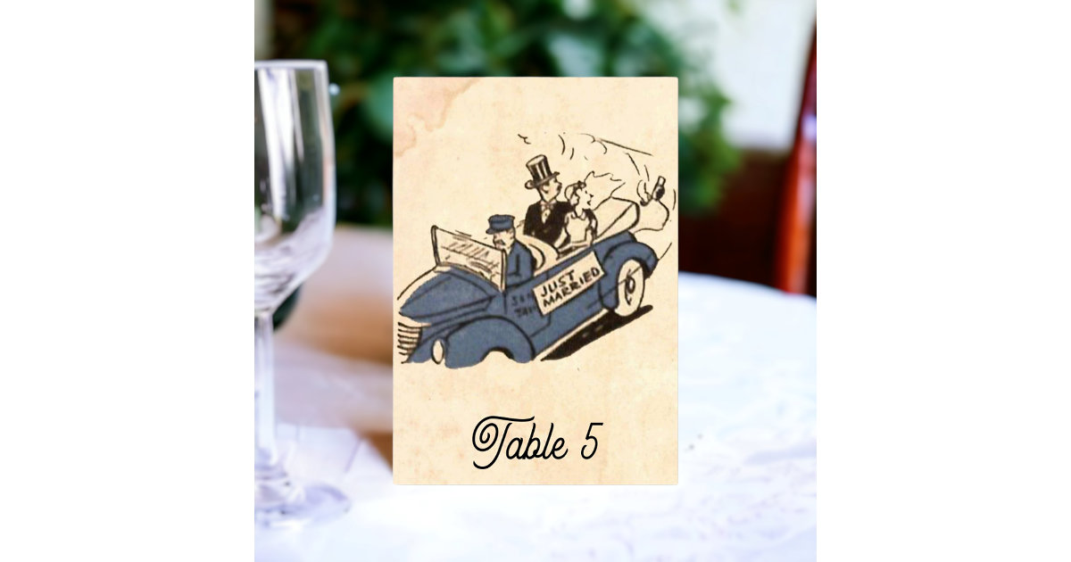 Vintage Retro Rustic Old Style Comic Book Wedding Table Number | Zazzle