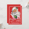 Vintage Retro Santa Checking His List Christmas Invitation | Zazzle
