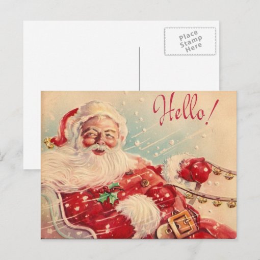 Vintage Retro Santa Claus Postcard | Zazzle