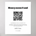 Vintage retro script Honeymoon fund QR code sign | Zazzle