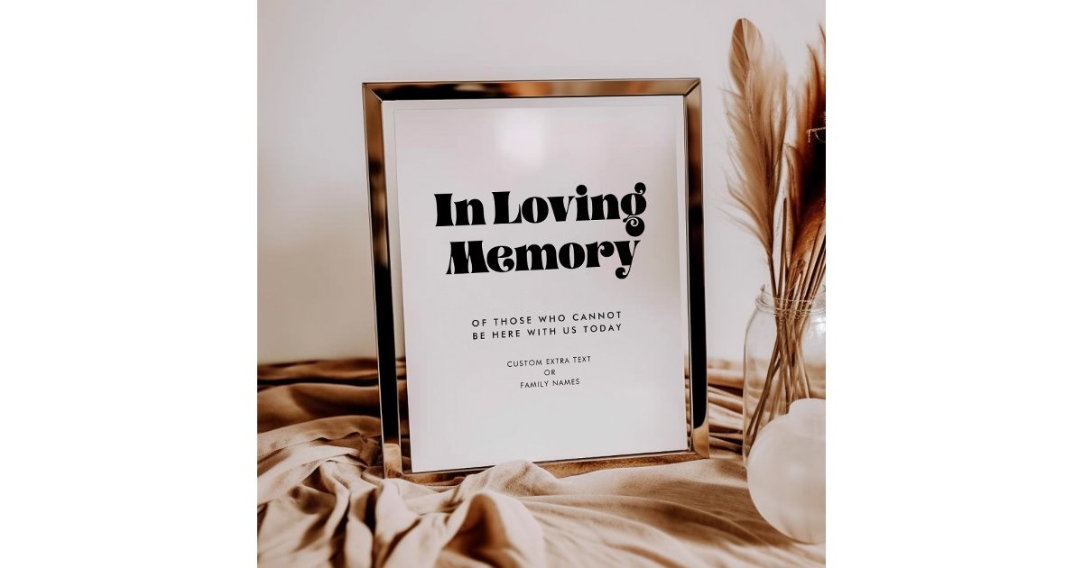 Vintage Retro Script In Loving Memory Poster | Zazzle
