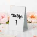 Vintage retro script number table tent | Zazzle