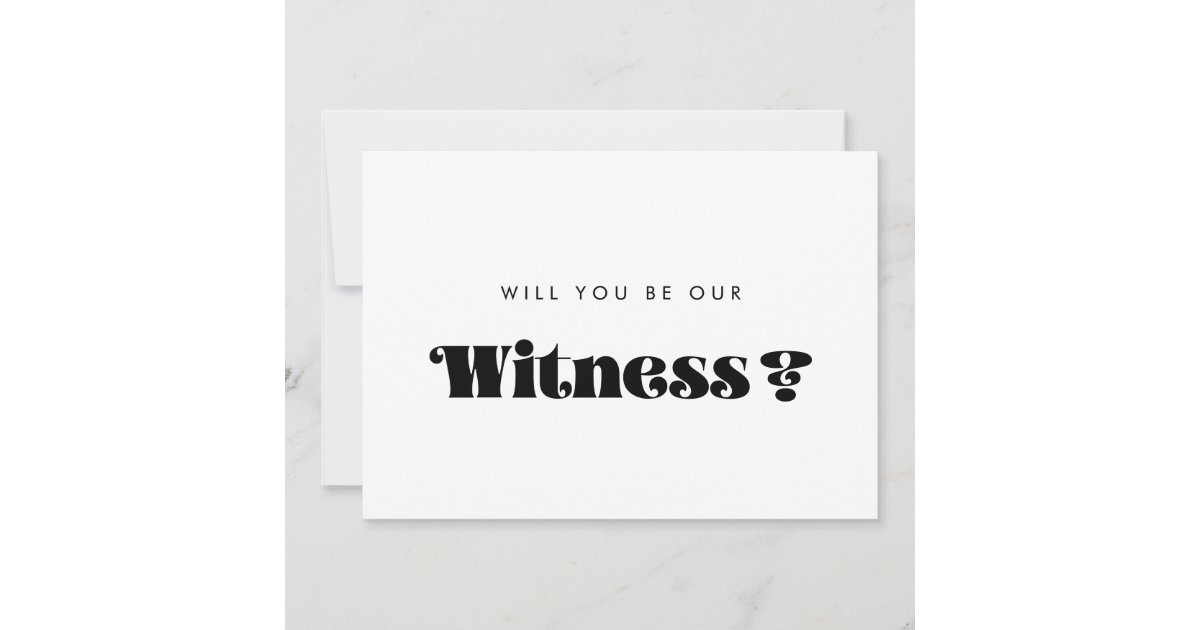 Vintage Retro Script Witness Proposal Card | Zazzle