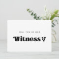 Vintage Retro Script Witness Proposal Card | Zazzle