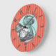 Vintage retro stand mixer personalized kitchen large clock | Zazzle