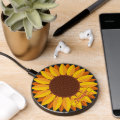 Vintage Retro Sunflower Yellow Flower Floral Wireless Charger | Zazzle