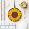 Vintage Retro Sunflower Yellow Flower Floral Wireless Charger | Zazzle
